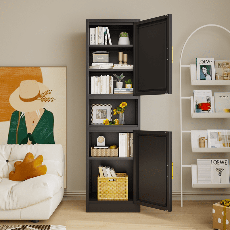 15.75"W Freestand Metal Tall and Thin Narrow Corner Storage Cabinet for ...