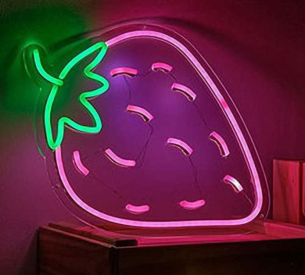 15.75"x11.02" Strawberry Neon Light Sign LED Night Lights USB Operated ...