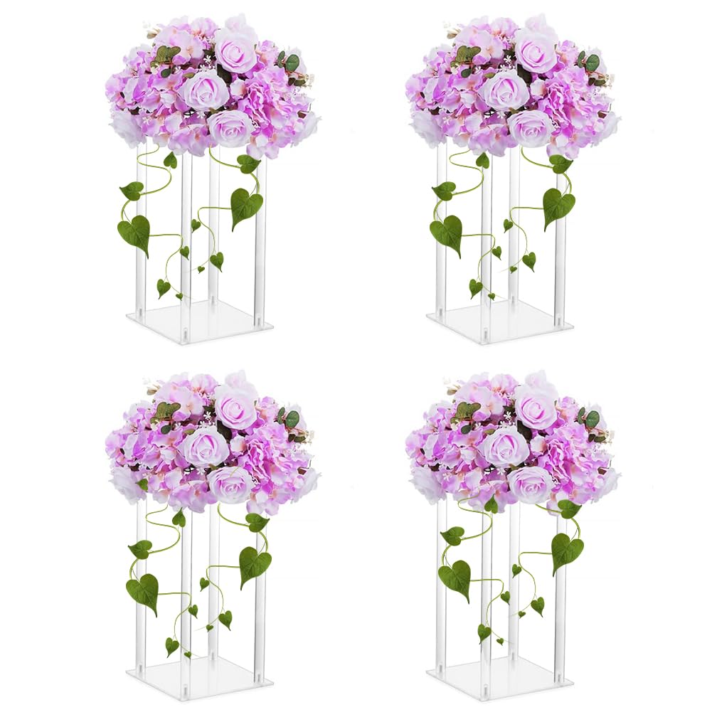 15.75in 4pcs Acrylic decorative flower stand +Led String for ...