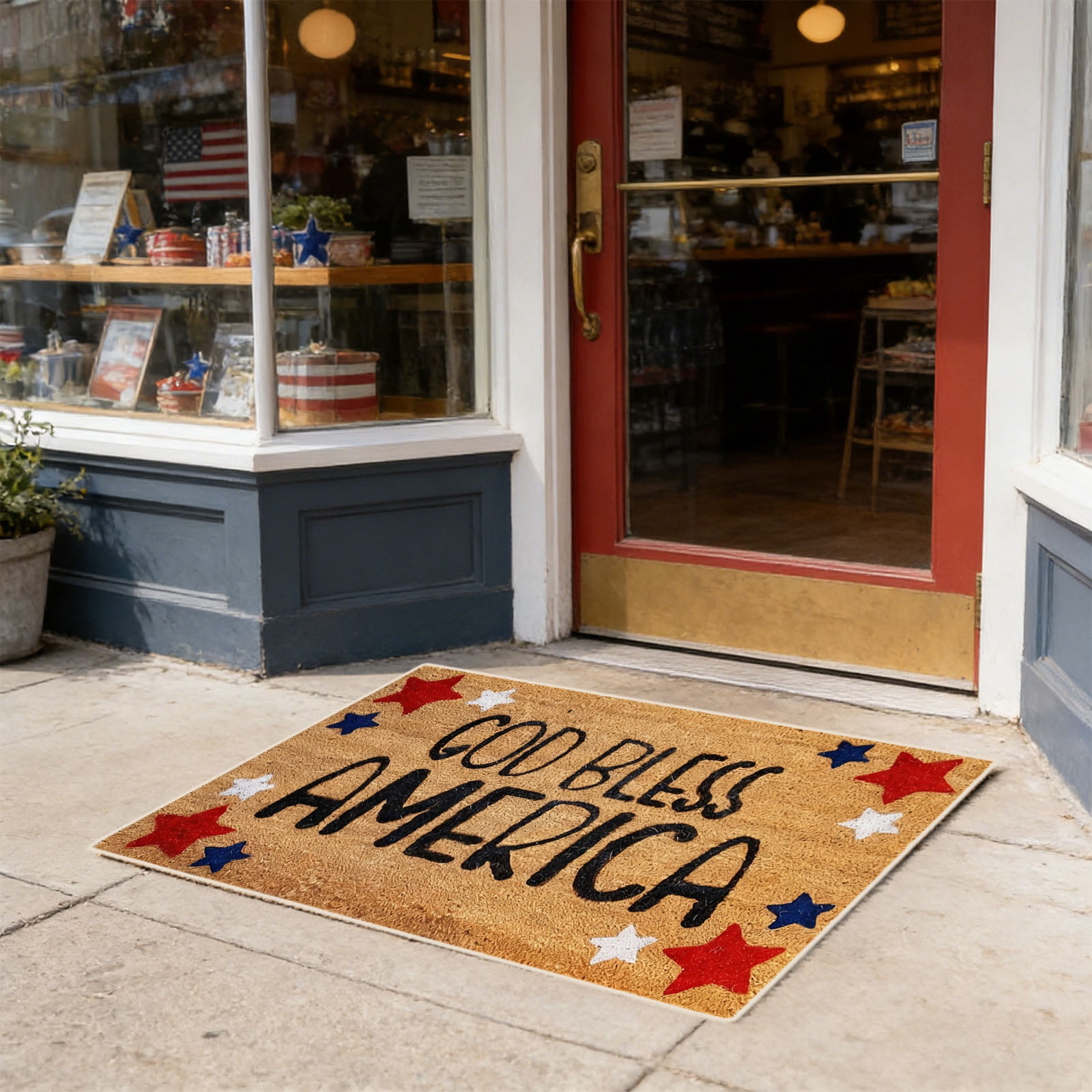 15.75x23.62in Durable Patriotic Printed Entrance Doormat, Rubber Back ...