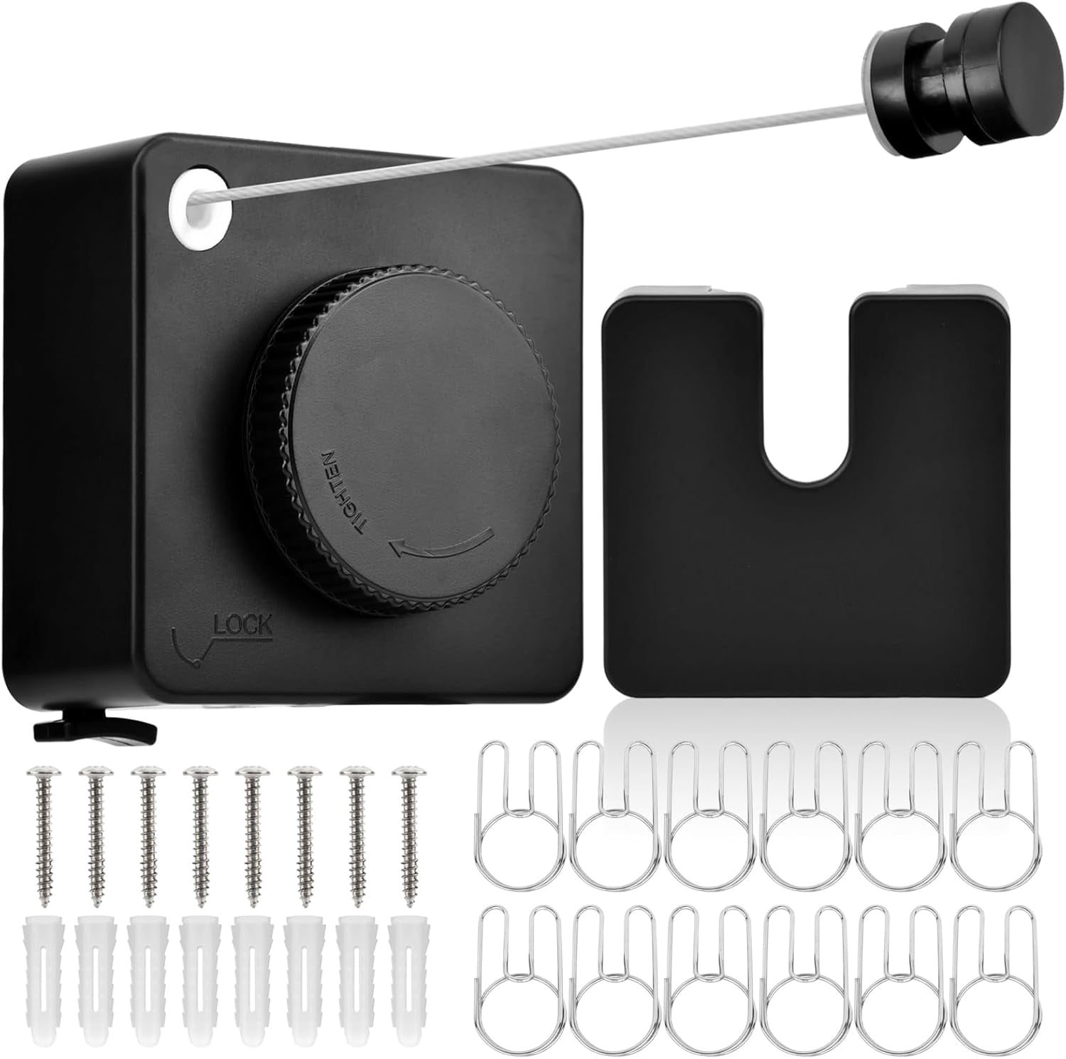15.7Ft Retractable Clothesline Indoor,Non-Sagging Outdoor Clothesline ...