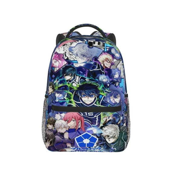 15.7In BLUE LOC-,K Backpack Cute 3D Print Backpack Bookbag Daypack ...