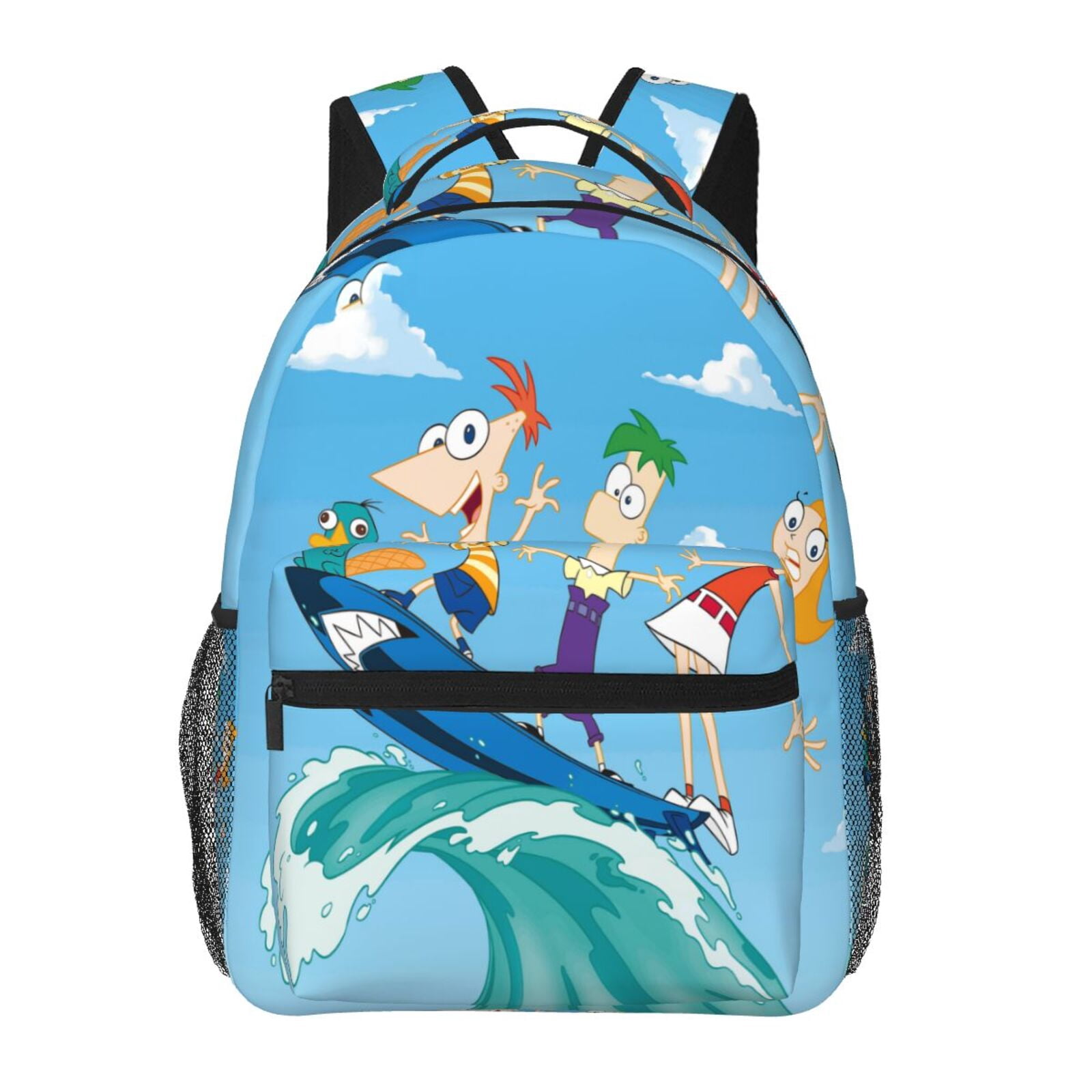 15.7in Phineas Fer Backpacks Cute Laptop Bag Cartoon Bags Bookbag ...
