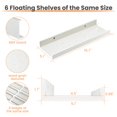 15.7in White Floating Wall Shelves Set of 6 for Home Decor - Walmart.com