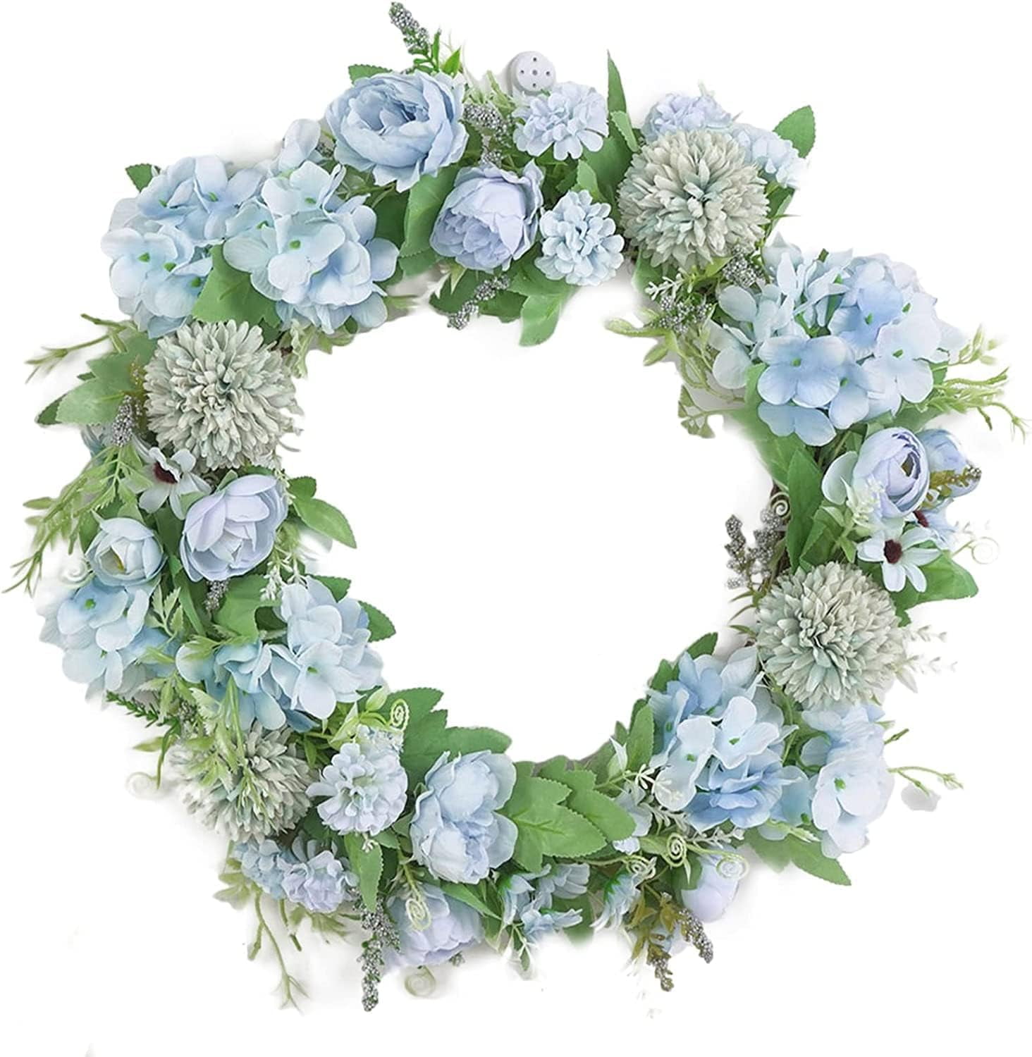 15.7inch Artificial Light Green Hydrangea and Peony Floral Spring ...