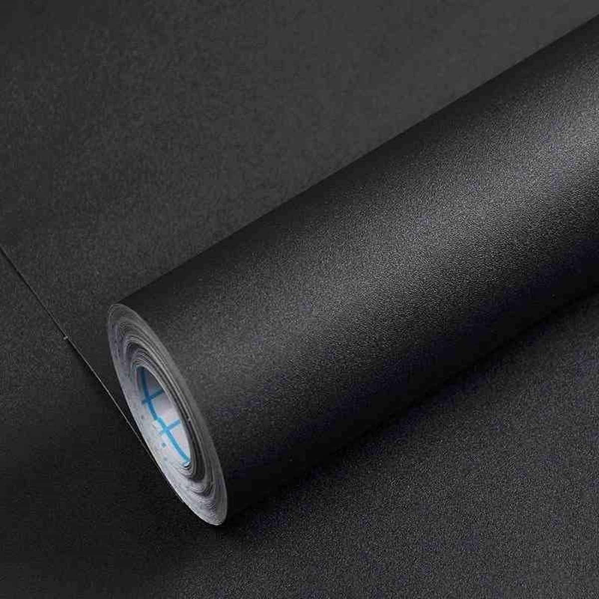 15.8" x 400"Black Wallpaper Self Film Peel and Wallpaper Black Paper ...