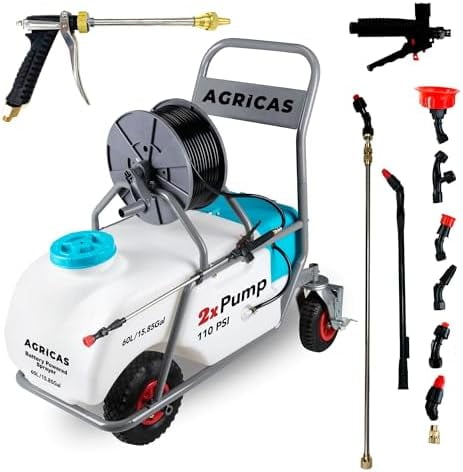 15.85 Gal Battery Powered Sprayer with Double Professional Pump ...