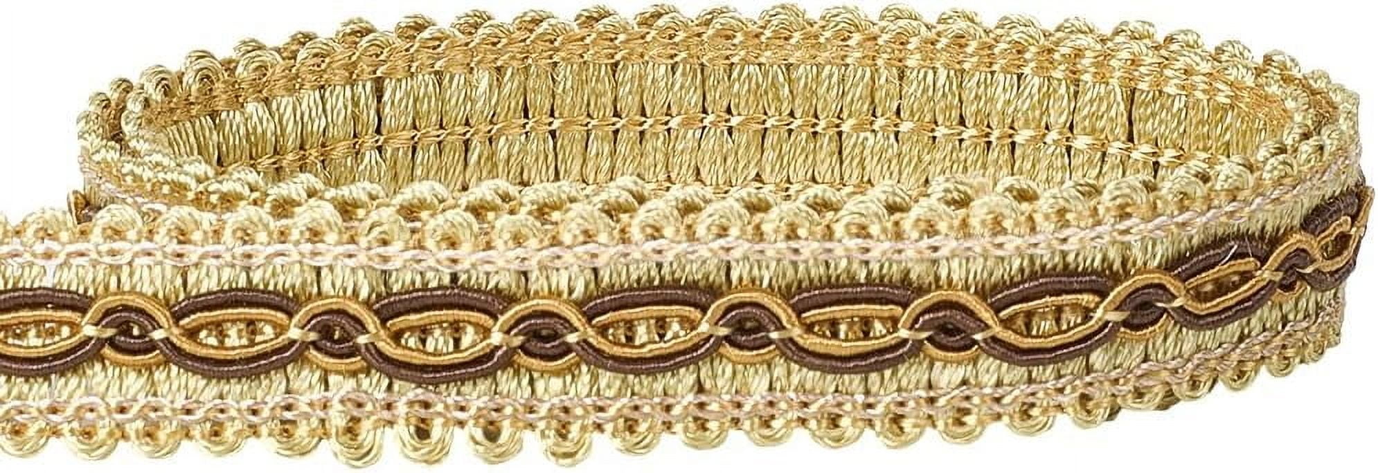15.86 Yards Gold Gimp Braid Trim Metallic Woven Lace Trimming Polyester ...