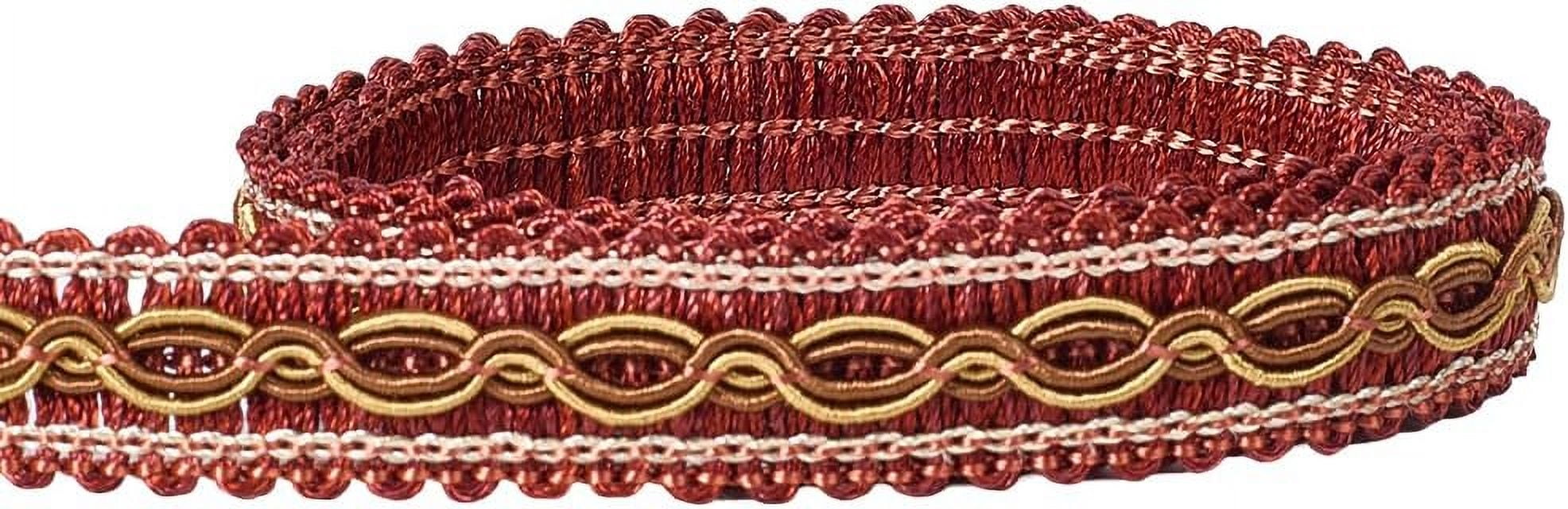 15.86 Yards Red Gold Trim Woven Gimp Braid Lace Trimming Polyester ...