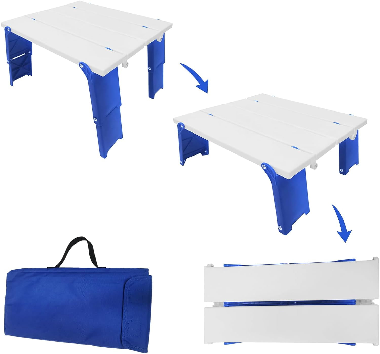 15.9"x14.2"x9.6" Large Portable Folding Beach Table for Sand Foldable ...