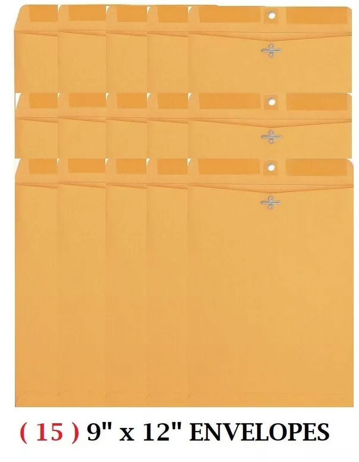 ( 15 ) 9x12 Manilla Brown Kraft Clasp Catalog Envelopes Letters Mailers ...
