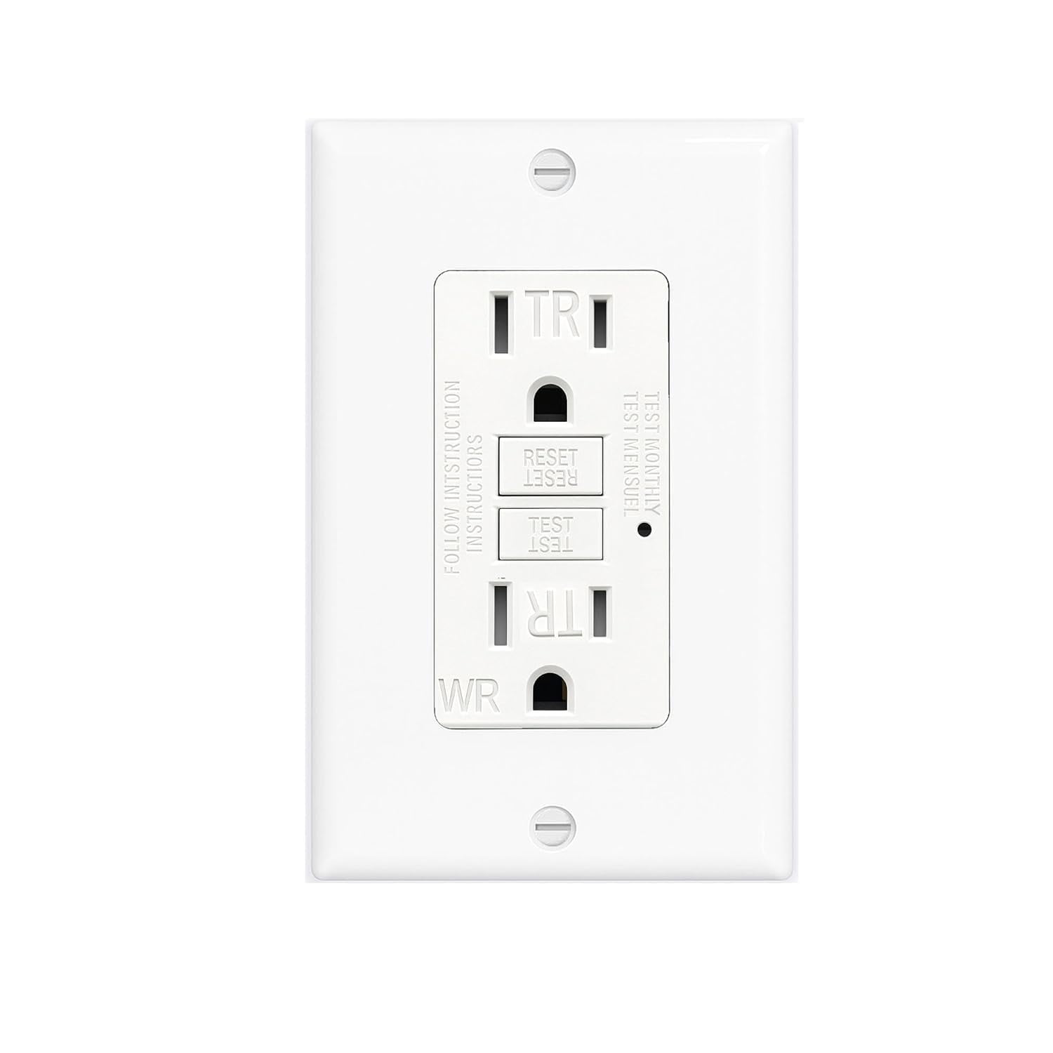 15 AMP-1 Pack GFCI Outlet WR White – Tamper Resistant, Weather ...