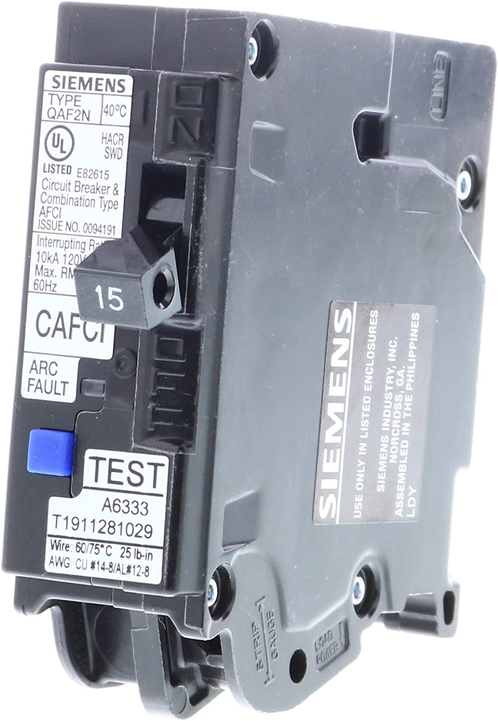 15 Amp 1-Pole Combination Type AFCI Plug-On Neutral Circuit Breaker ...