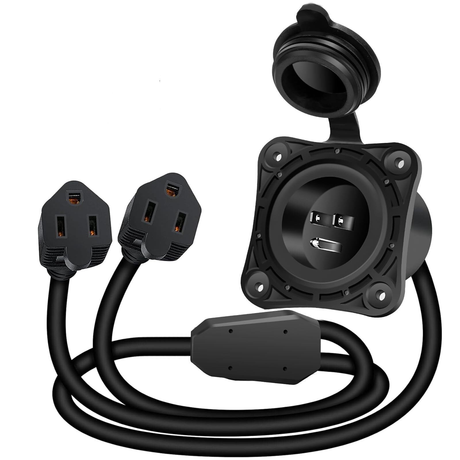 15 Amp 125V AC Power Inlet Port Plug, RV Shore Power Inlet Socket with ...