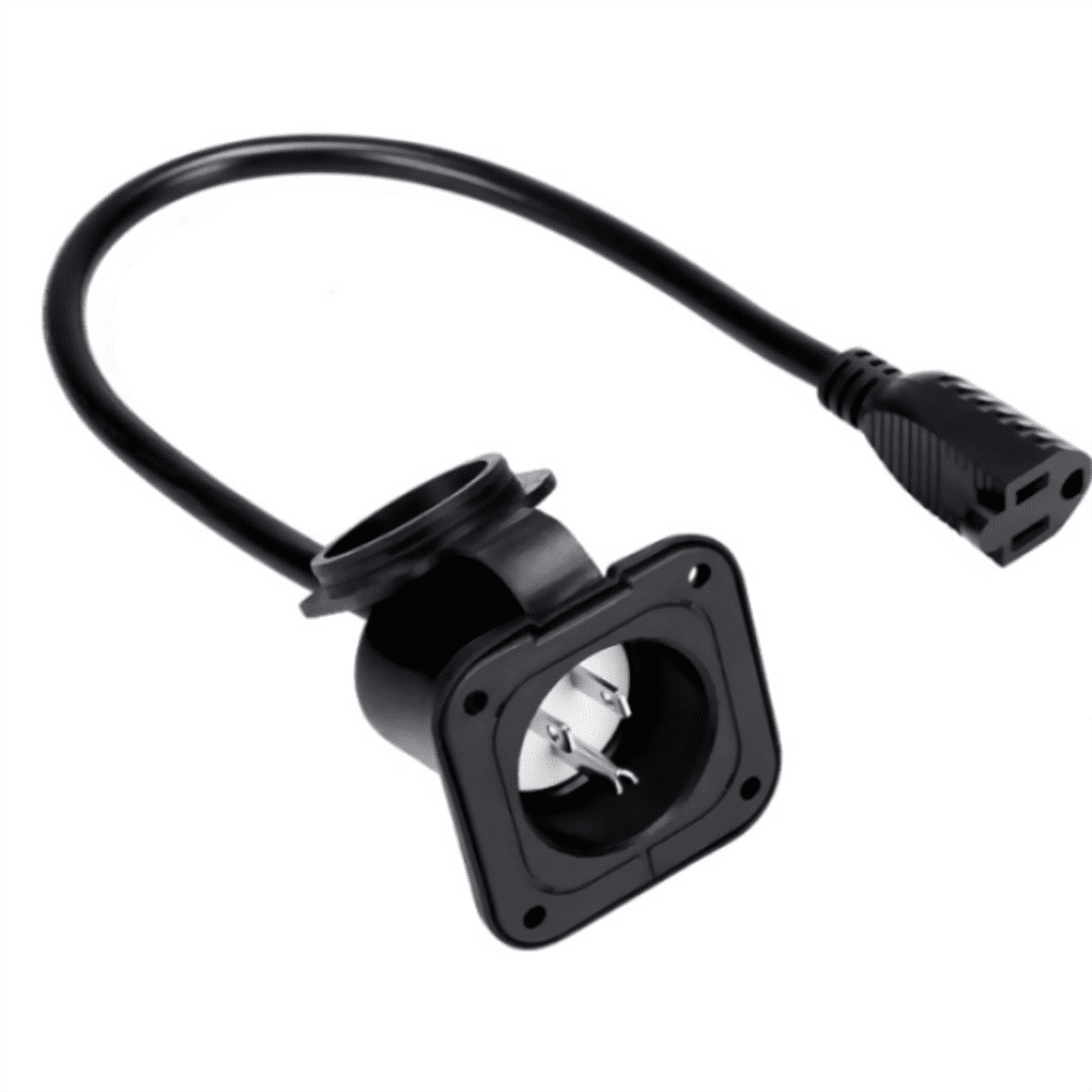 15 Amp 125V AC Power Inlet Port Plug with Integrated 18" Extension Cord ...