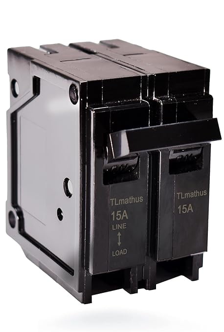 15 Amp Breaker 2 Pole Plug-in Mount Standard Miniature Circuit Breaker ...