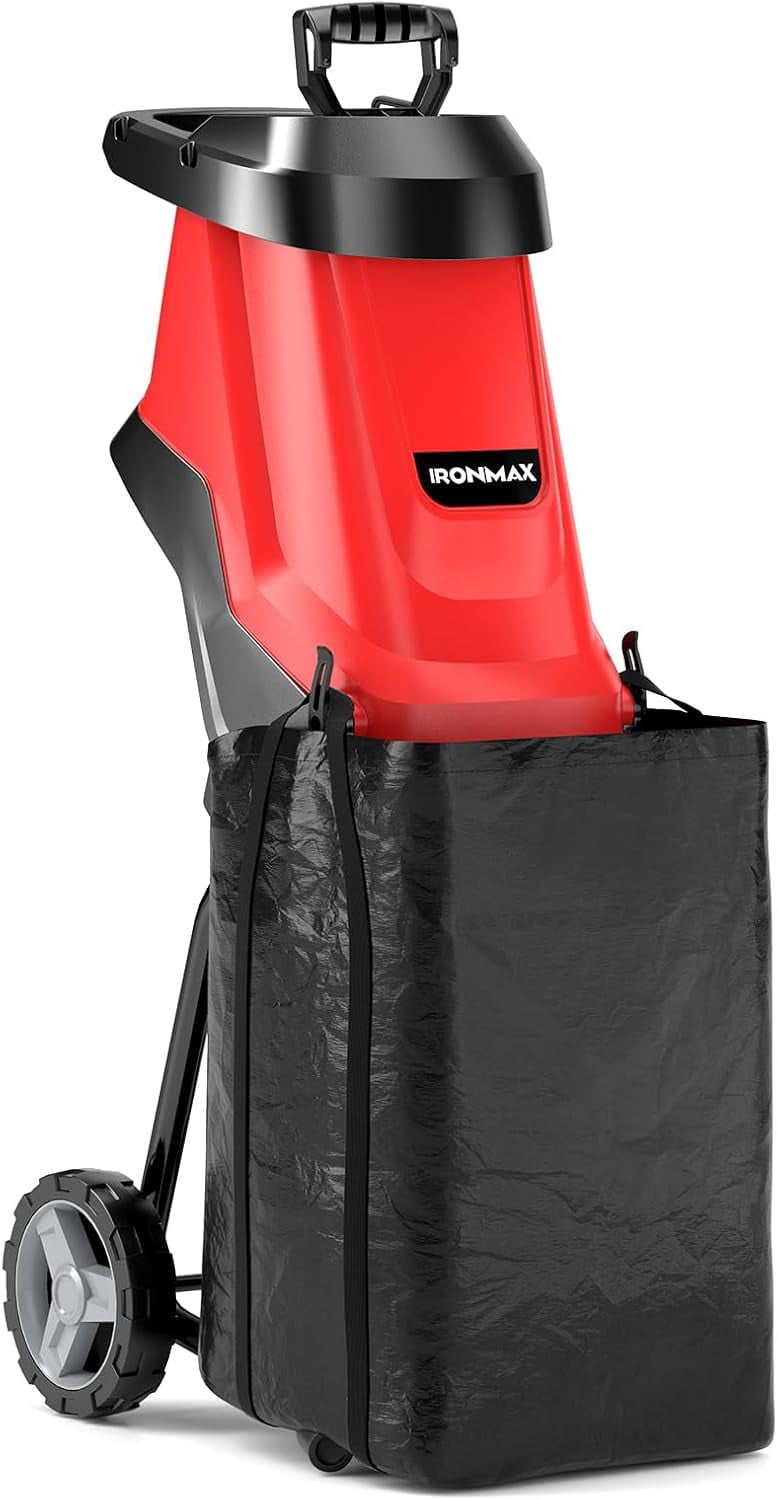 15 Amp Electric Wood Chipper Shredder, Corded Leaf Mulcher Shredder ...