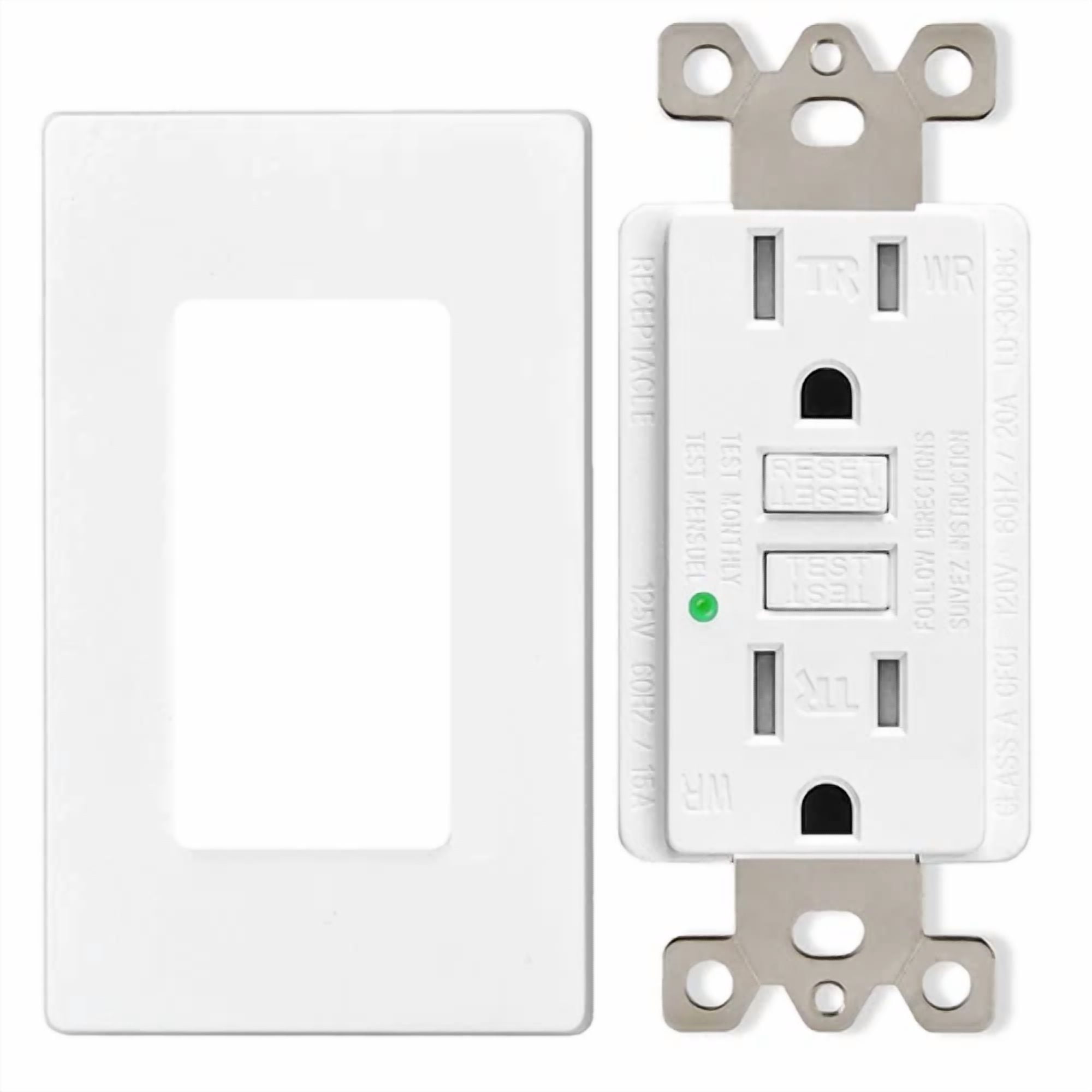 15 Amp Outlet Gfci Gfi Receptacle Tamper Resistant Tr Wr With Wall ...