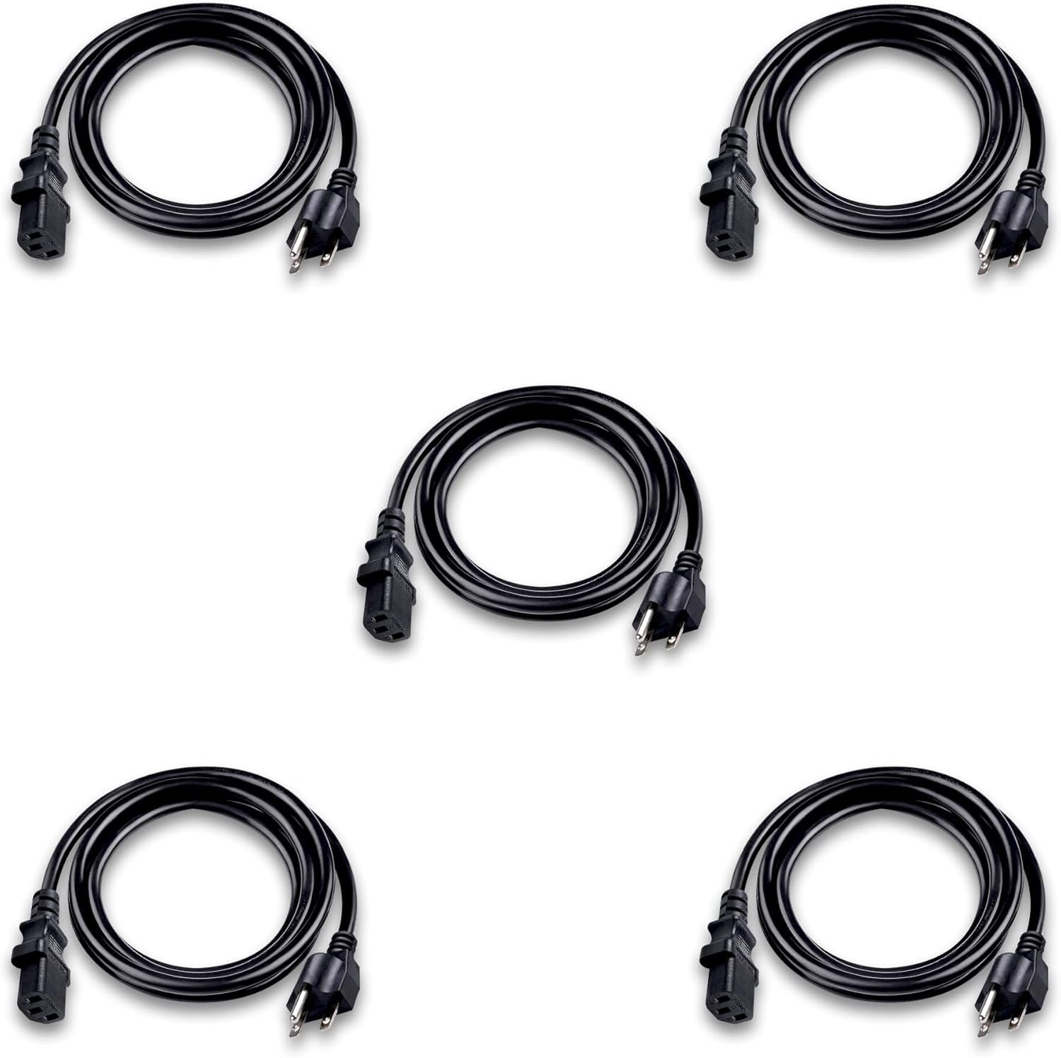 15 Amps 3 Prong Power Cord - Power Supply Cable 3 ft - Computer Power ...