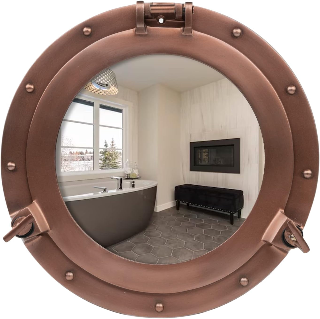 15" Antique Wall Mounted Premium Aluminium and Steel Alloy Vintage Ship ...