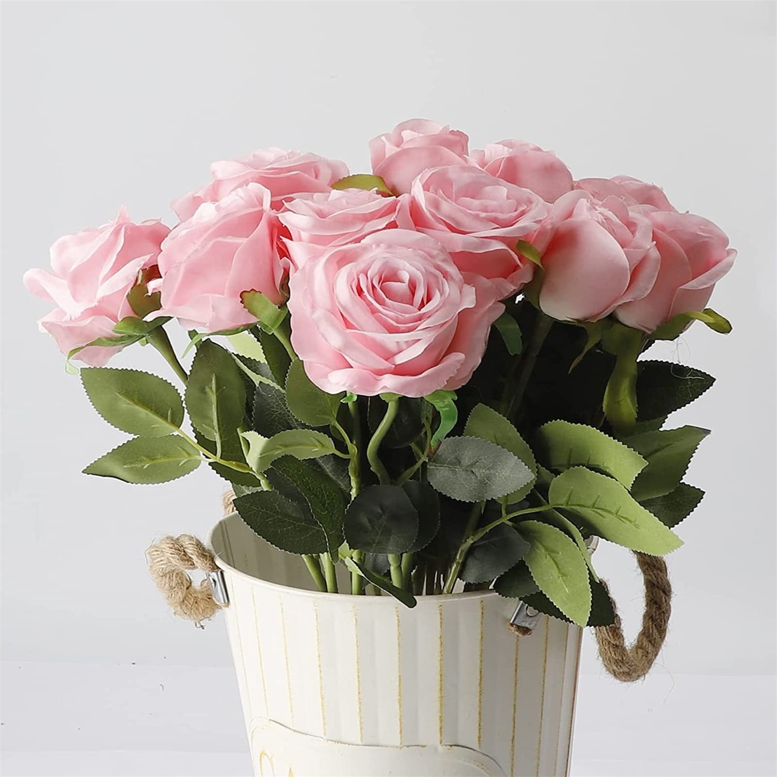 15 Artificial Roses Long Stem Silk Red Rose Artificial Flowers Bridal ...