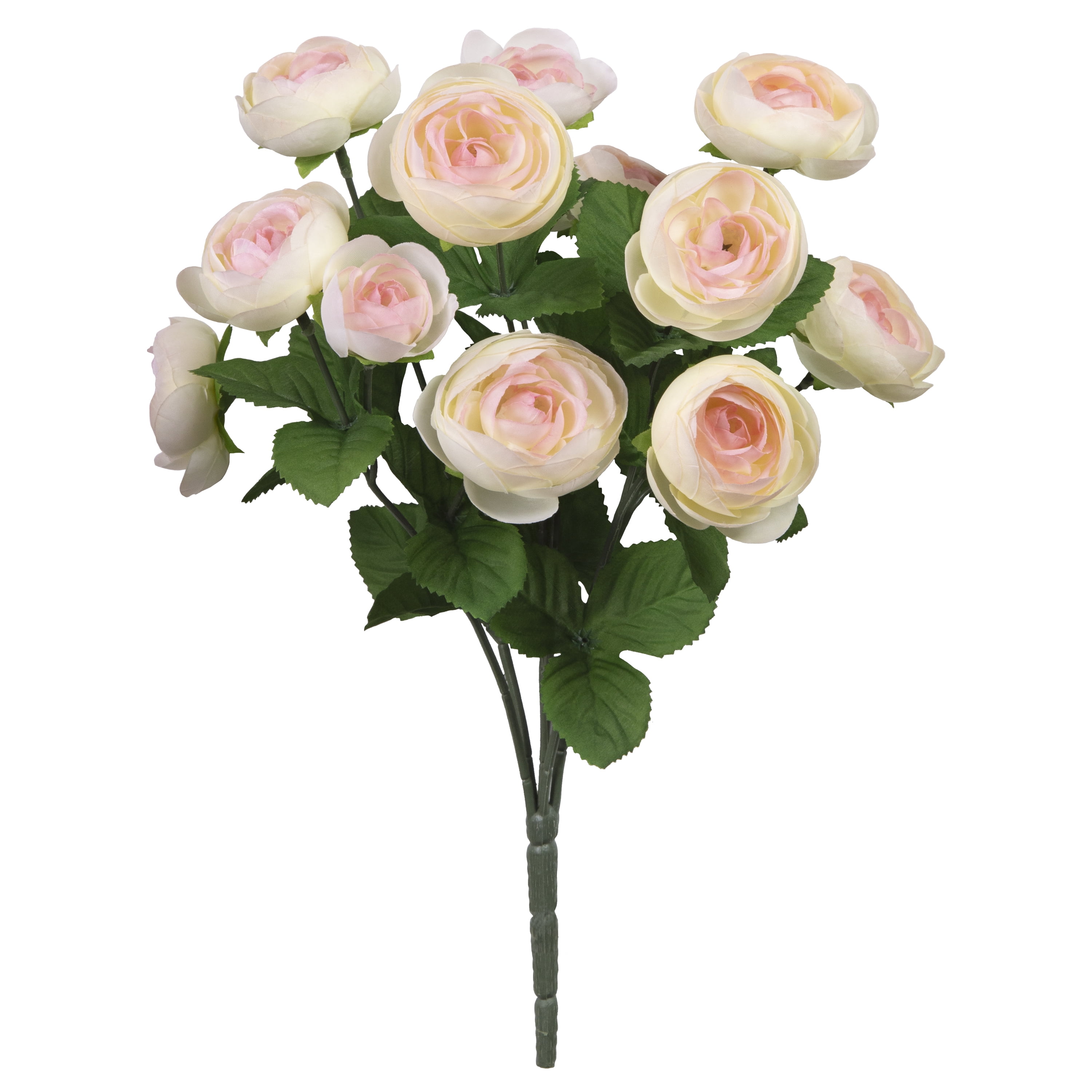 15" Artificial Silk Peach Ranunculus Mixed Bush, by Mainstays - Walmart.com