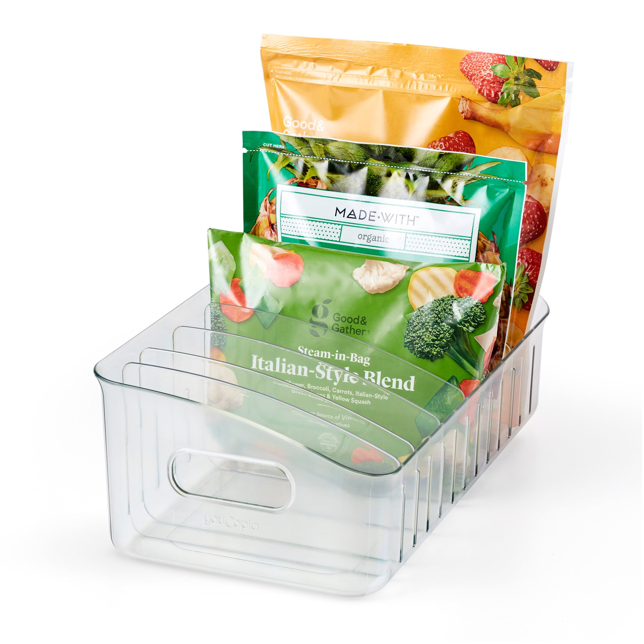 15" BPA-Free Plastic FreezeUp Freezer Bin - Clear: Multi-Compartment ...