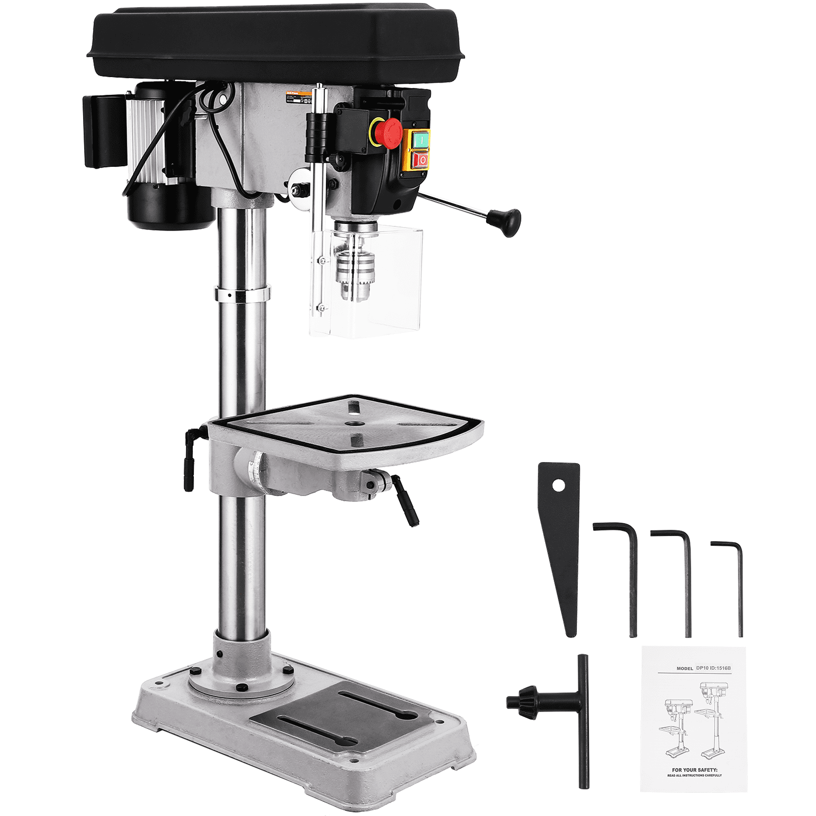 15 in Benchtop Drill Press with Swing-away Safety Guard, 7.5 Amp 120V ...