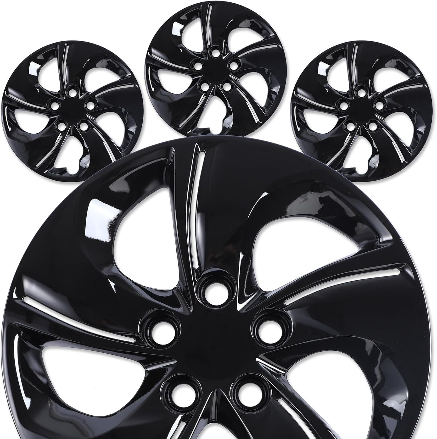 15" Black Lacquer Hubcaps Compatible with 2013 2014 2015 Honda Civic ...