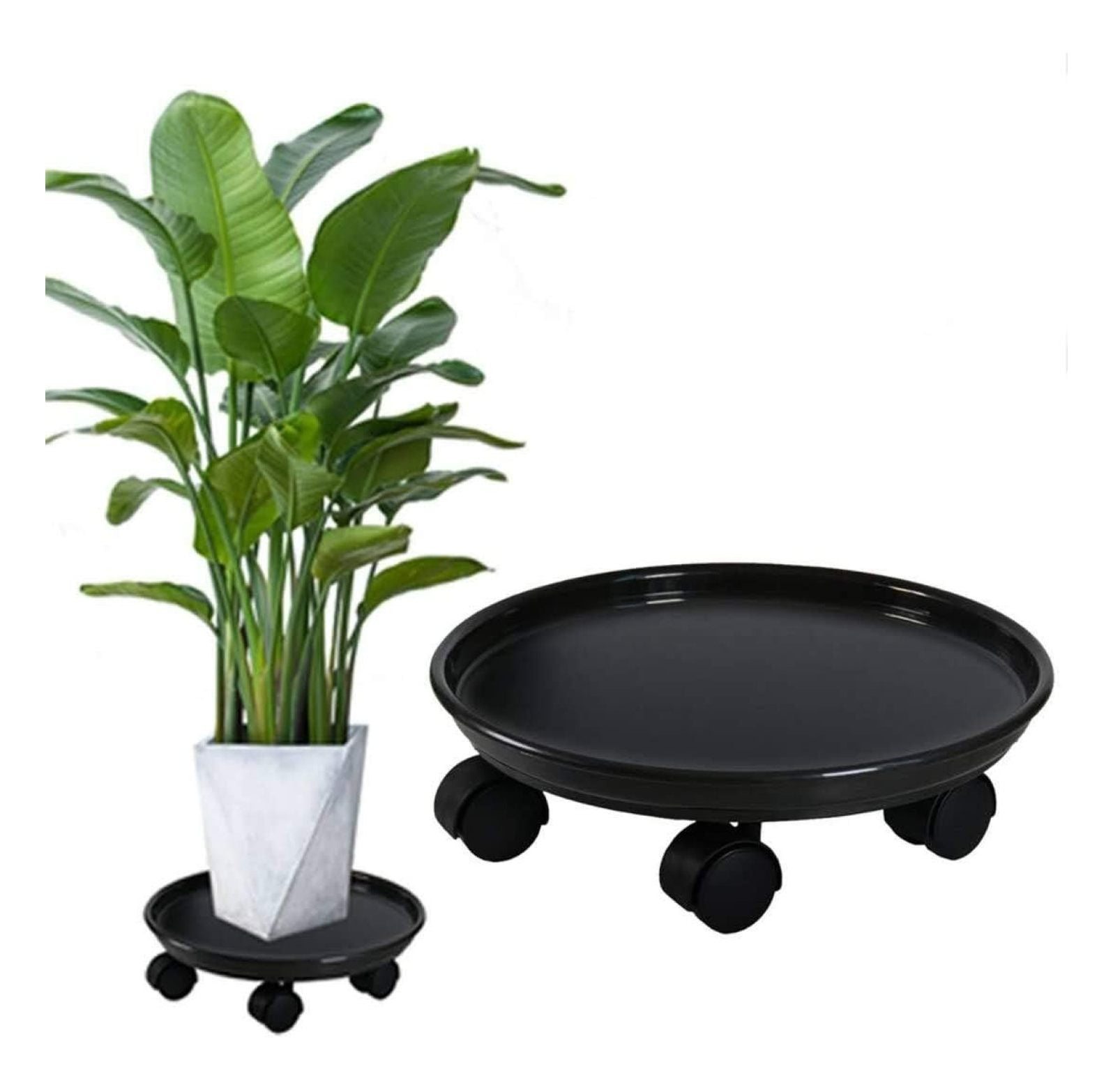 15" Black Plant Caddy,Planter Trolly Casters, Plant Stand With Wheels ...