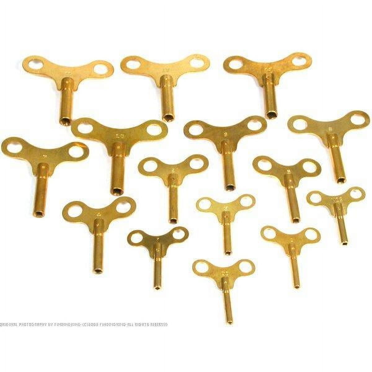 15 Brass Chime Clock Key Set for Winding Mainsprings Clockmaker Repair ...