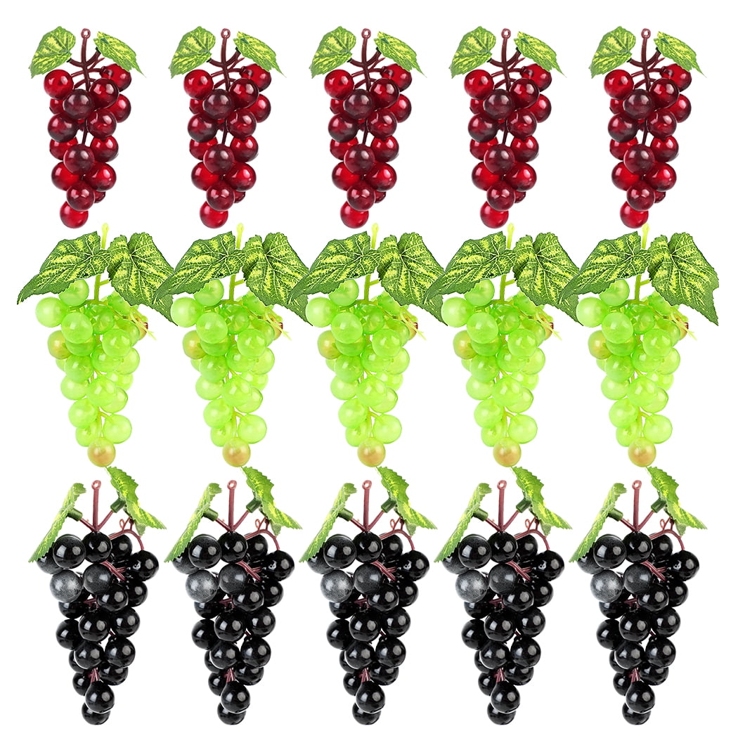 15 Bunches Artificial Grape Frosted Soft Faux Grape Cluster Artificial ...