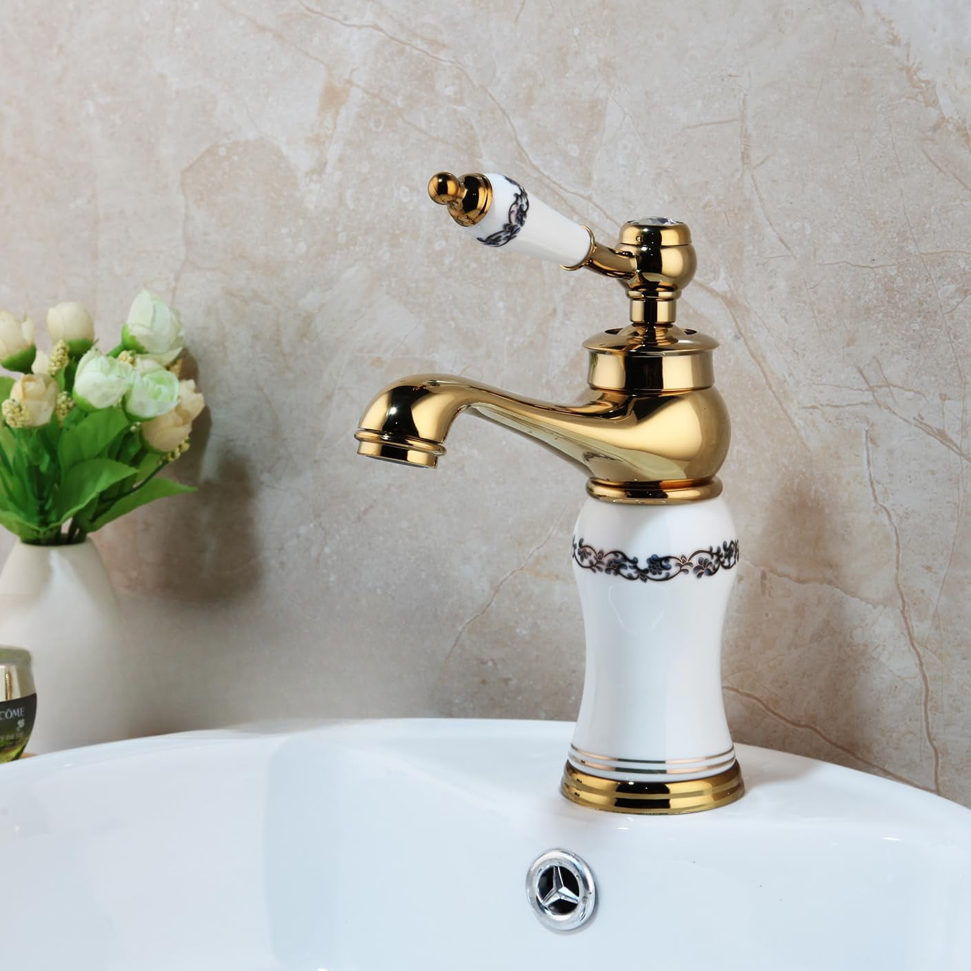 15 Choice Basin Faucets Diamond Bathroom Faucet Gold Mixer Tap Single ...