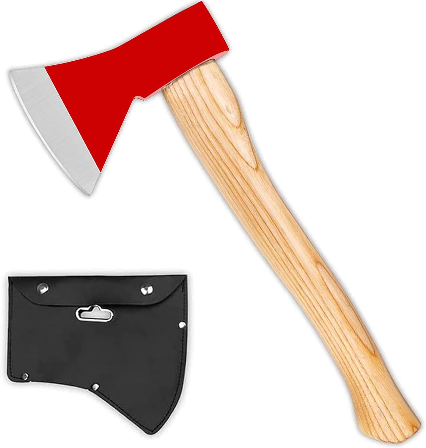 15” Chopping Axe with Sheath, Small Camping Hatchet Hand Axe for Wood ...