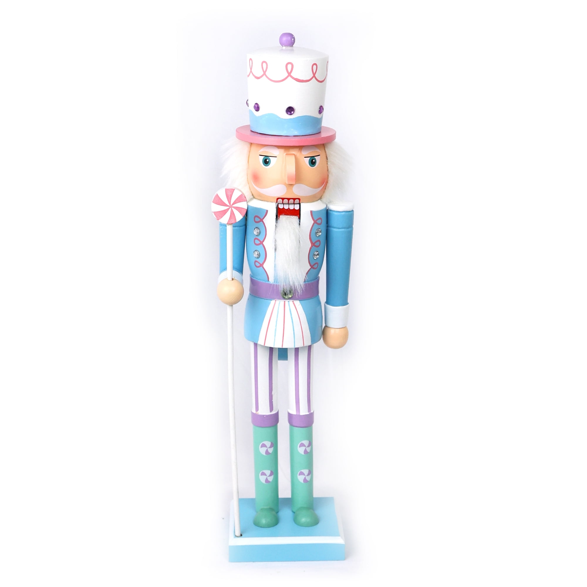 15" Christmas Sweets Wooden Nutcracker Decoration – Hand painted pastel ...