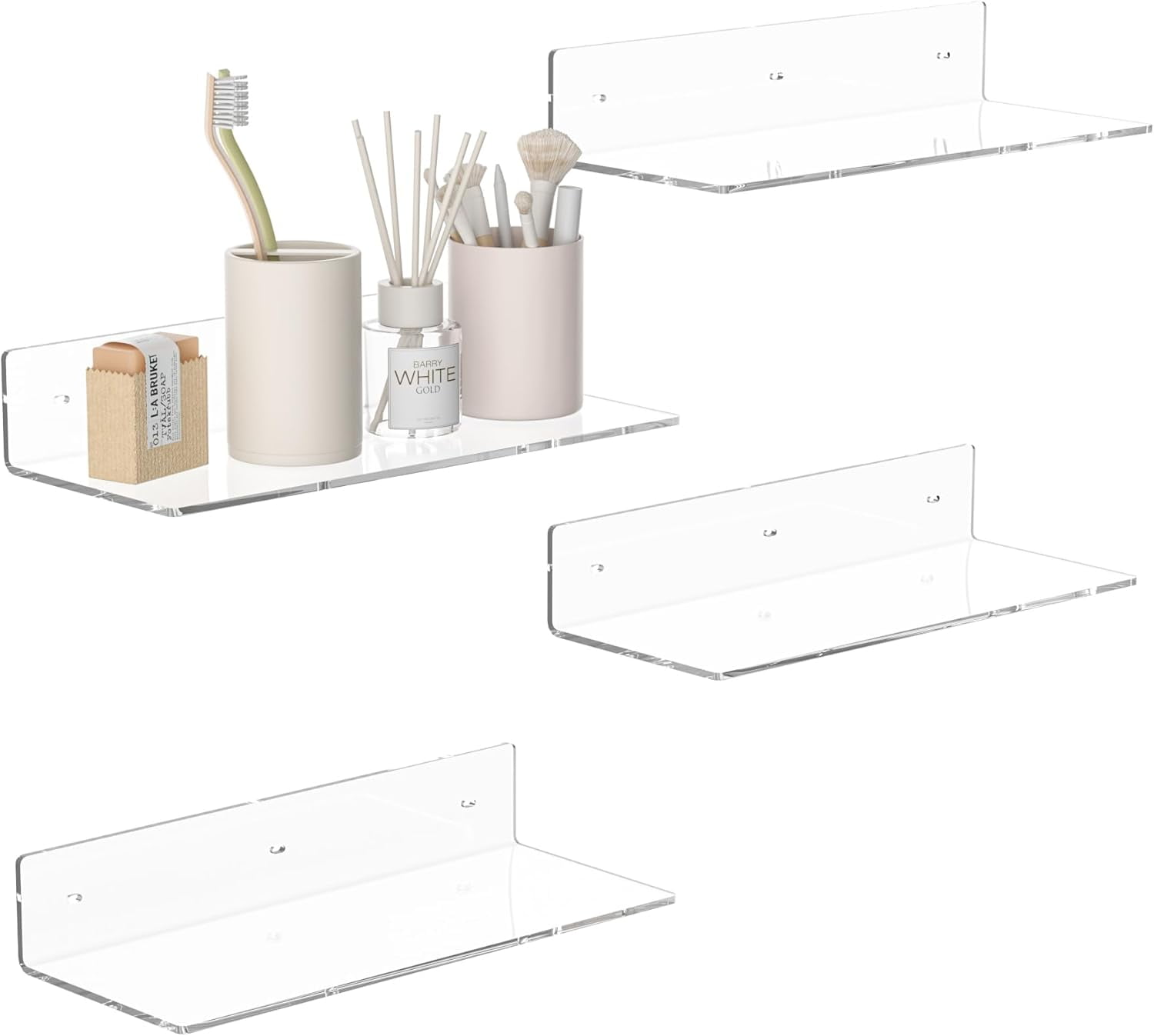 15 Clear Shelves, Wall Mounted Shelves for , Wall Display Shelves for ...