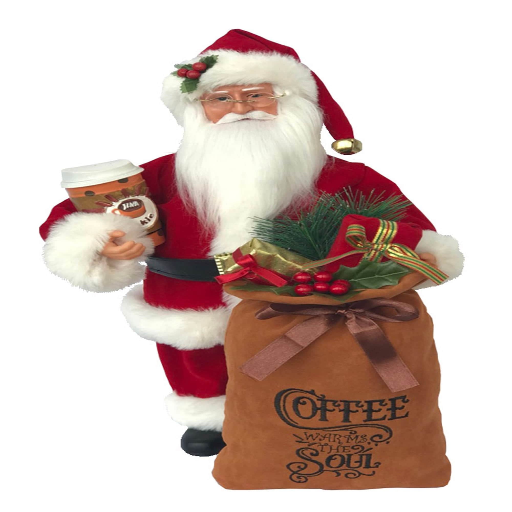 15" Coffee Claus - Red - Walmart.com