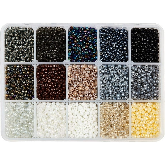15 Colors 8/0 Glass Seed Beads 6750 Pcs Opaque Seed Beads 3mm Round ...