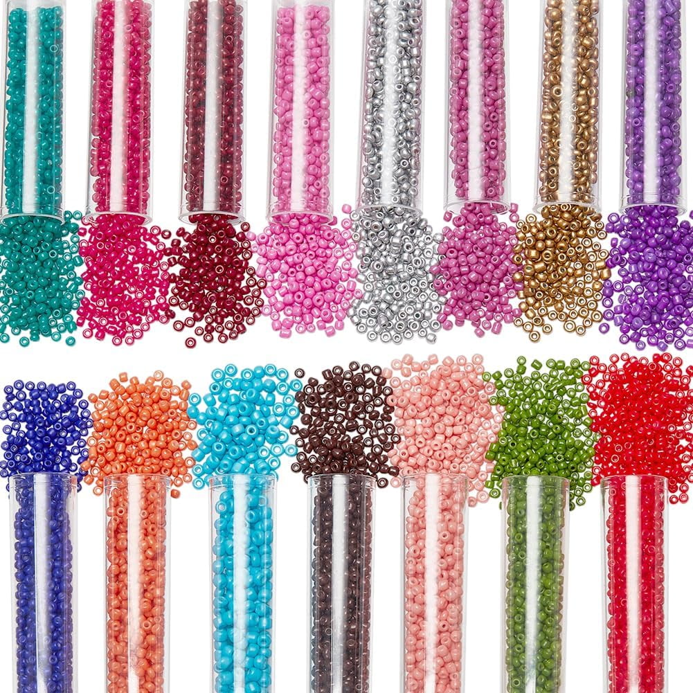 15 Colors Glass Seed Beads 1.5mm Round Mini Beads Opaque Spacer Bead ...