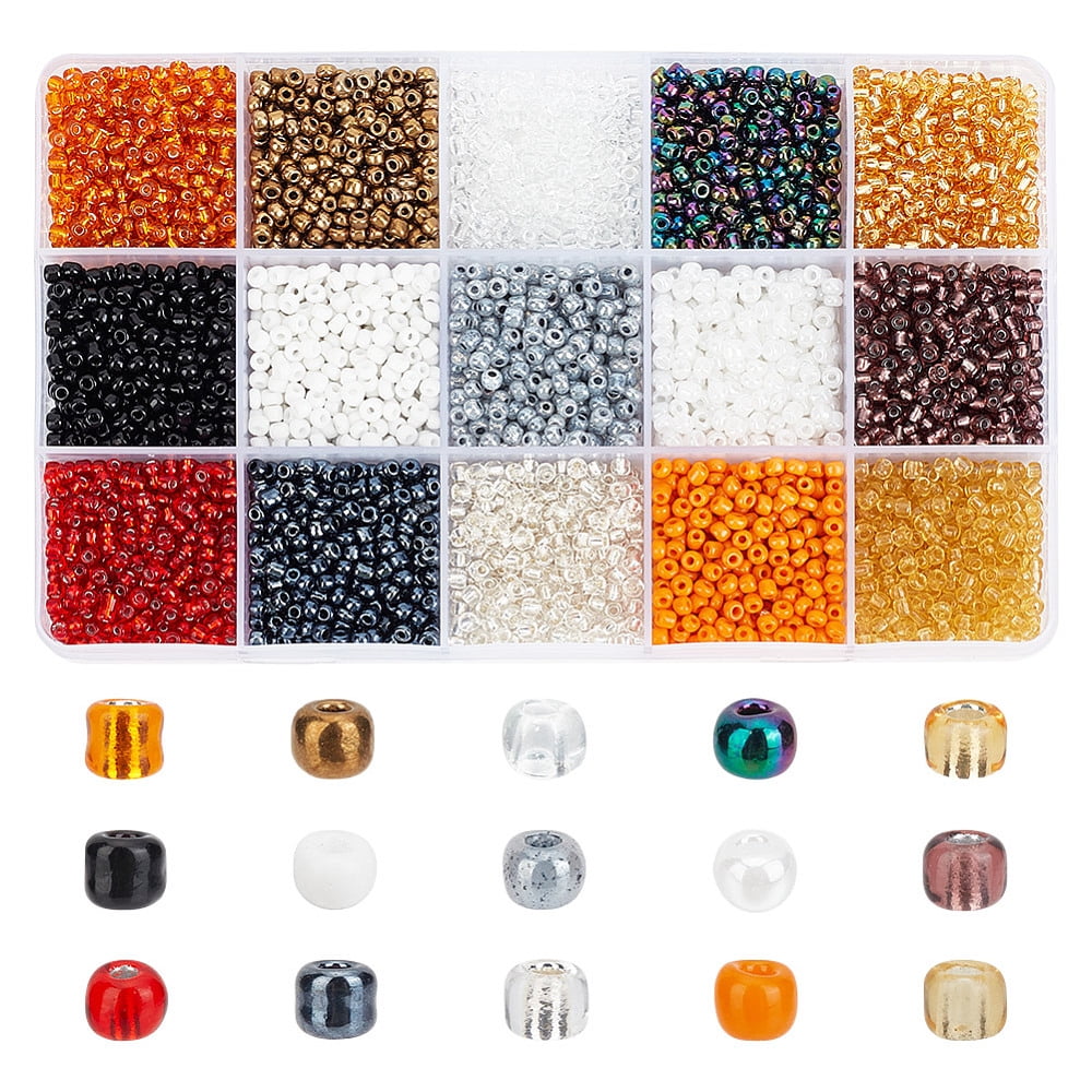 15 Colors HalloweenGlass Beads Round Mixed Color 3mm Hole:1mm 15 colors ...