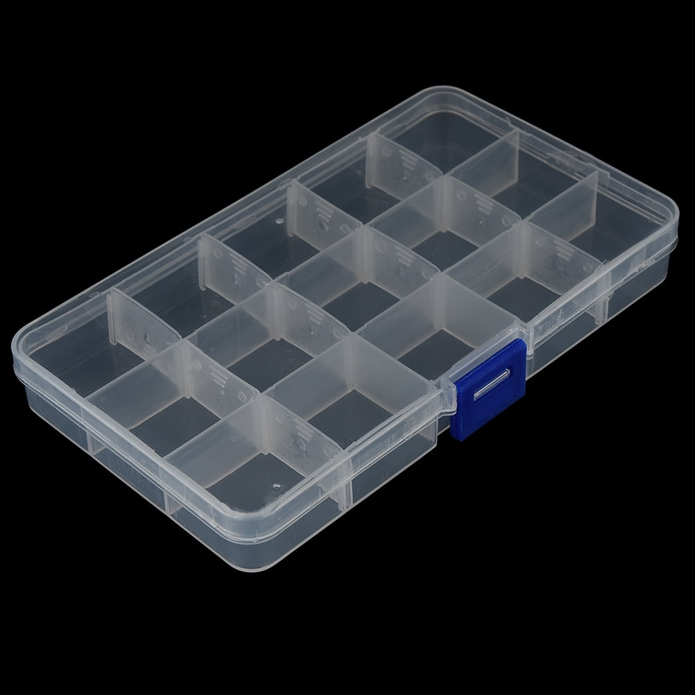 15 Compartment Clear Plastic Tackle Box Fly Fising Lure Tool Case FN 9K ...