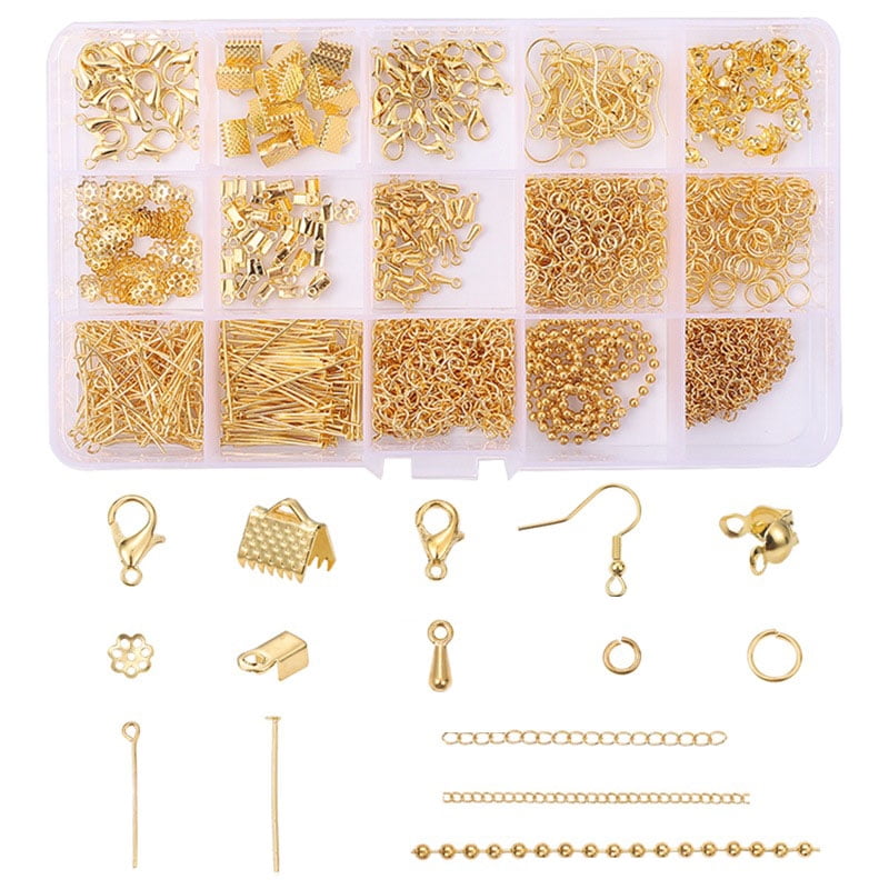 15 Compartments Jewelry Making Tools Kit with Storage Box for Bracelets ...