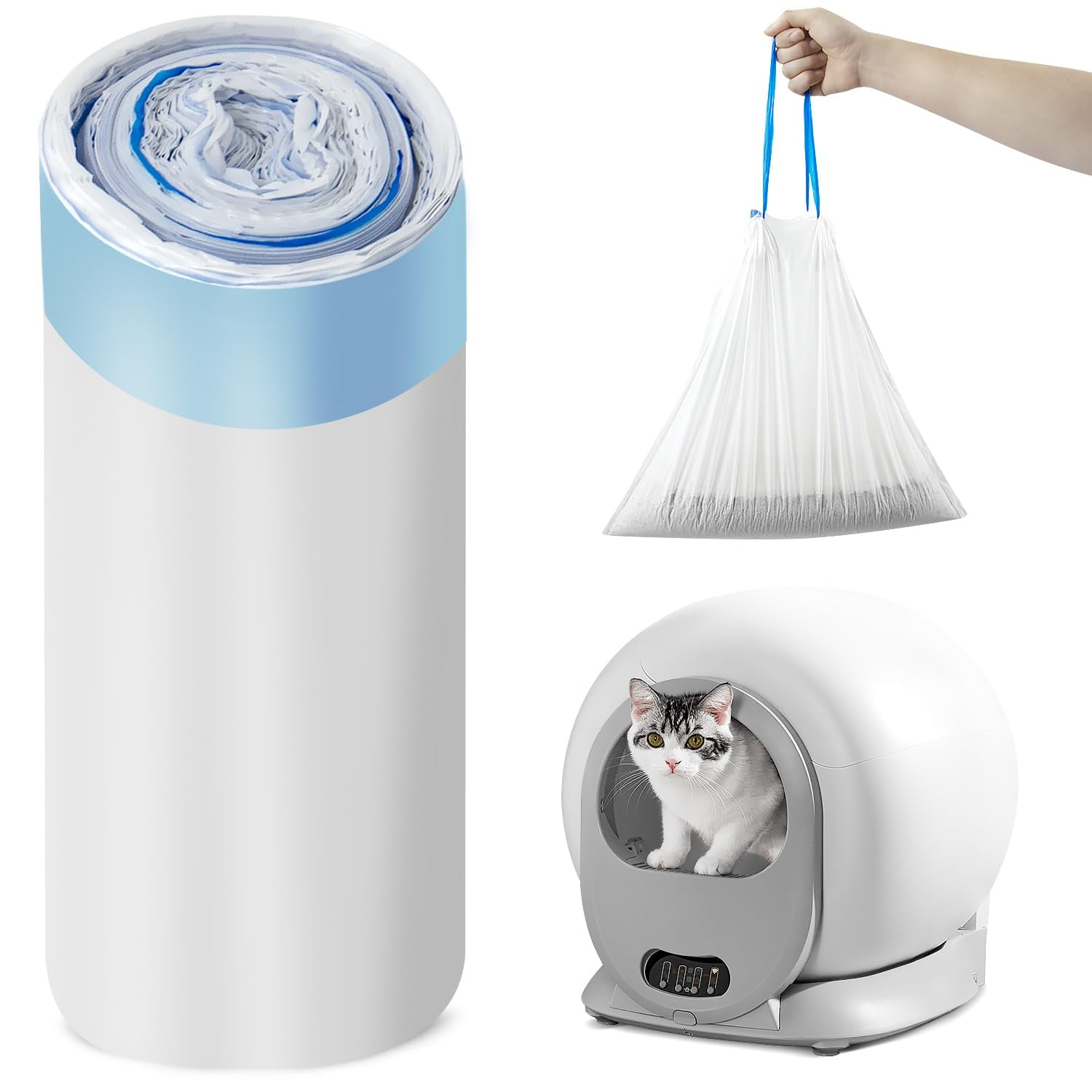 15 Count Extra Large Cat Litter Box Liners, Litter Waste Receptacles ...