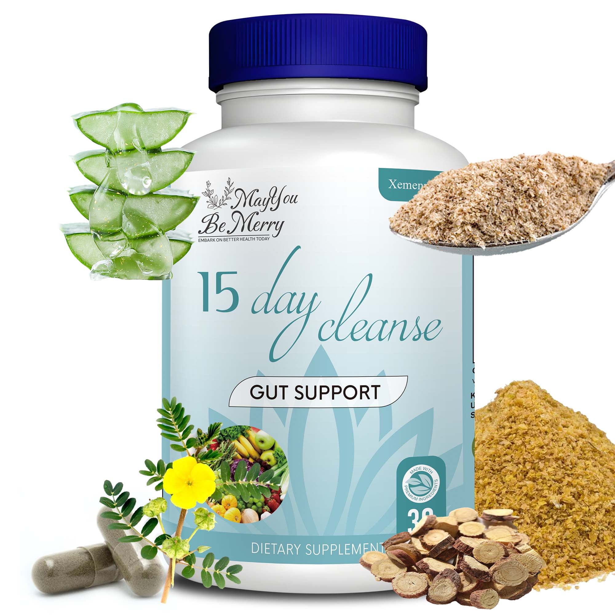 15 Day Cleanse - Gut and Colon Support, Advanced Formula Fiber, Non-GMO ...