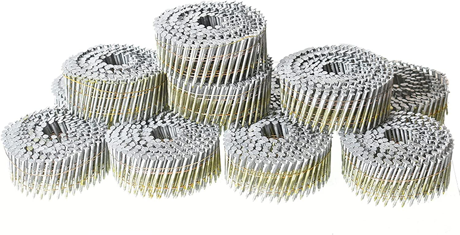 15-Degree Collated Wire Coil Siding Nails 1-3/4Inch x 0.092Inch 3600 ...