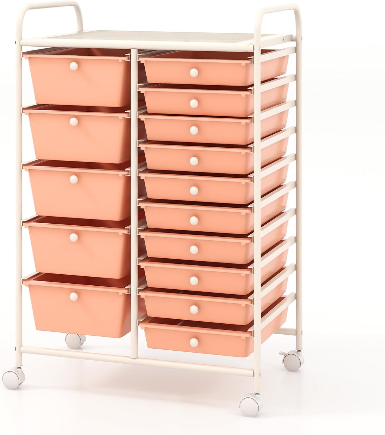 15-Drawer Rolling Cart, Mobile Storage Cart with Universal Wheel ...