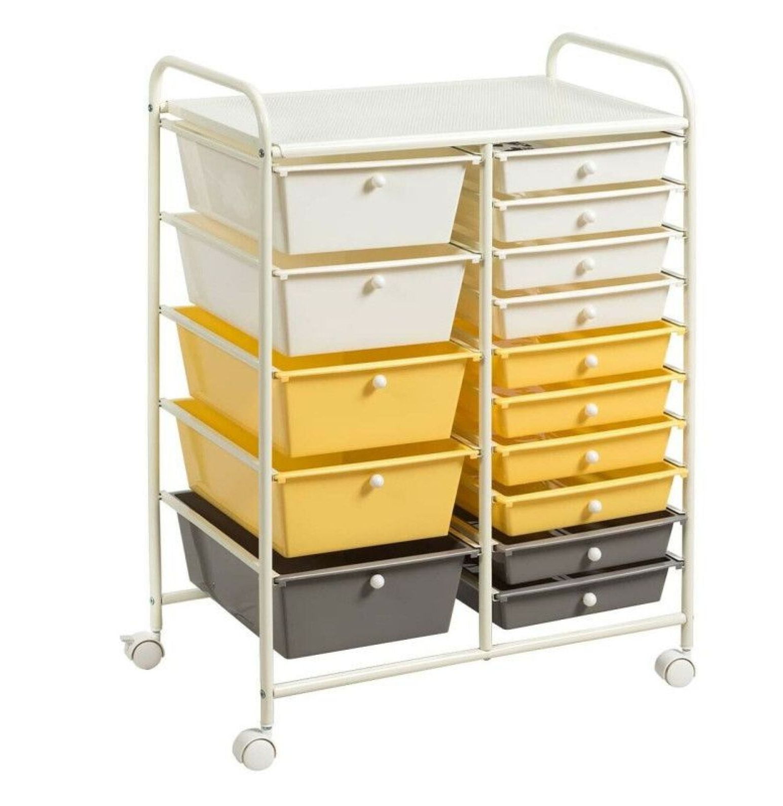 15-Drawer Rolling Cart, Utility Storage Organizer - Mobile Cart with ...