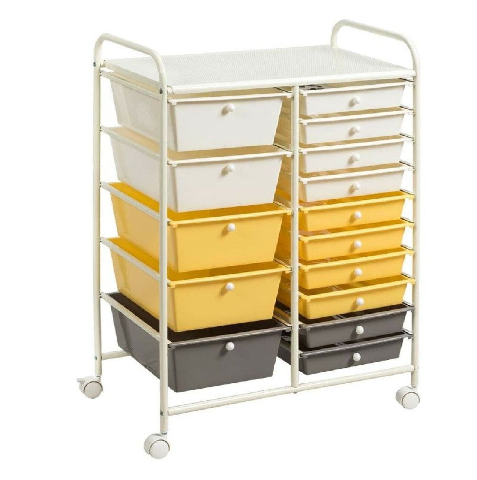 15-Drawer Rolling Organizer Cart, Utility Storage Cart with Wheels ...