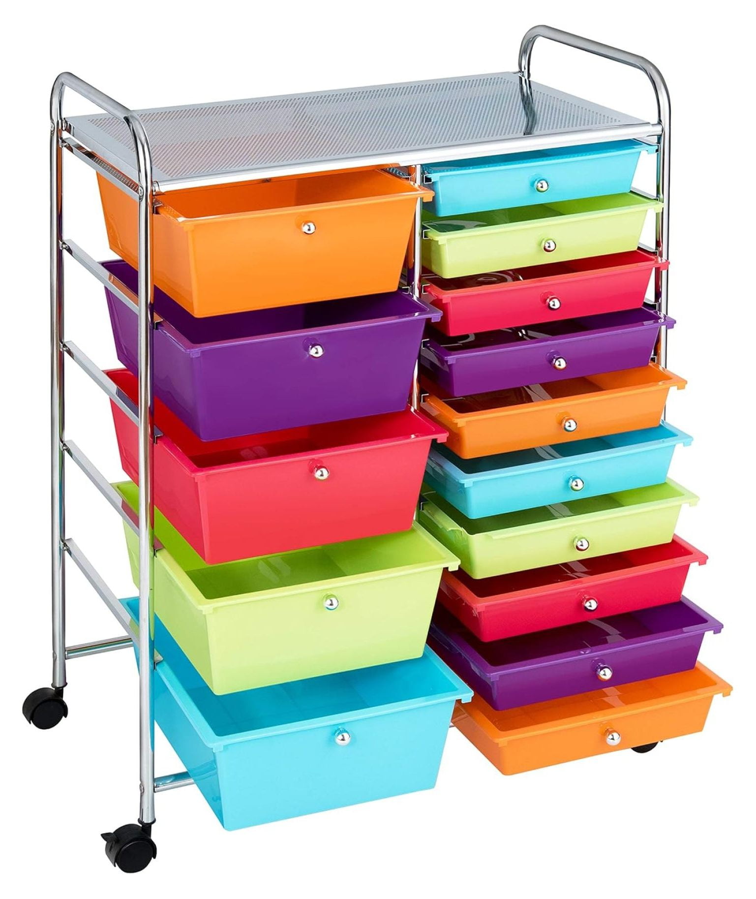 15 Drawer Rolling Storage Cart, Mobile Drawer Carts for Art Supply ...