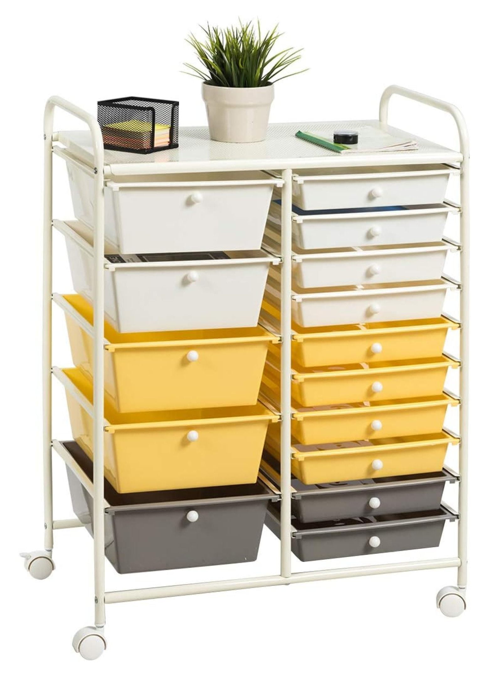 15 Drawer Rolling Storage Cart, Mobile Drawer Carts for Art Supply ...